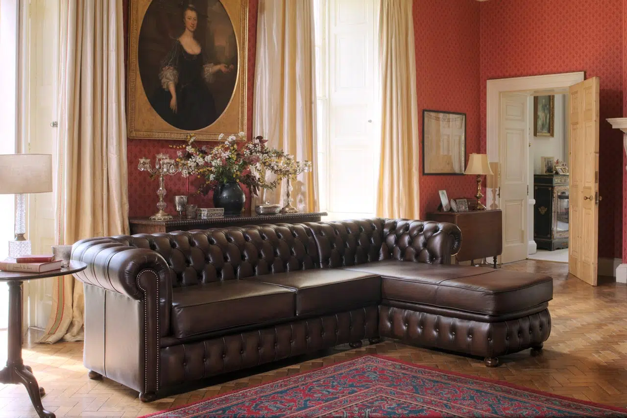 Chesterfield Corner Sofa | Leather Chesterfield Sectional | F&H